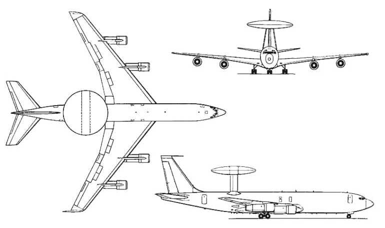 BOEING E-3A (TF33) Sentry E3TF — ICAO Type Designator L4J H/C
